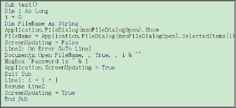 Vba Unprotect Word Document Without Password Unlock Vba Document